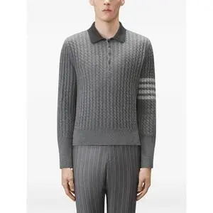 Thom Browne Grey Polo Shirts - Gray