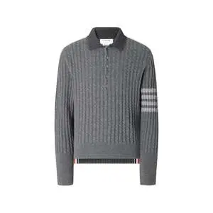 Thom Browne Grey Polo Shirts - Gray