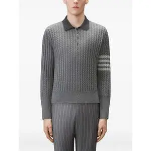 Thom Browne Grey Polo Shirts - Gray