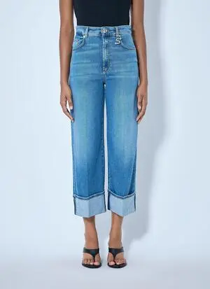 Sportmax Cropped Wide-leg Denim Jeans - Blue