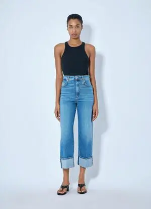 Sportmax Cropped Wide-leg Denim Jeans - Blue