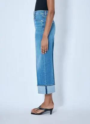 Sportmax Cropped Wide-leg Denim Jeans - Blue