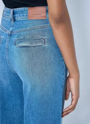 Sportmax Cropped Wide-leg Denim Jeans - Blue