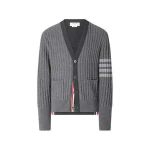 Thom Browne Grey Sweaters & Knitwear Cardigans - Gray