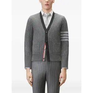 Thom Browne Virgin Wool Cardigan - Gray