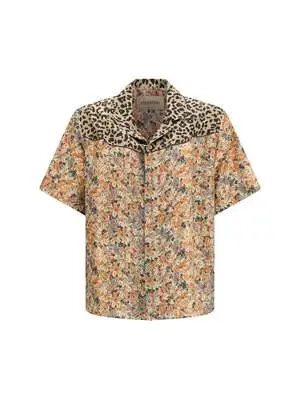 Valentino Garavani Short-sleeve Floral And Leopard Print Shirt - Multicolor