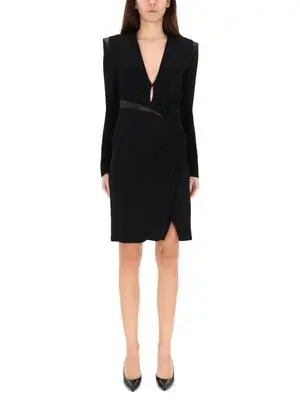 Versace V-neck Mini Dress - Black