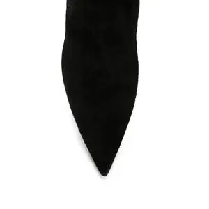 Rick Owens Suede Sculptural Wedge Boots - Black