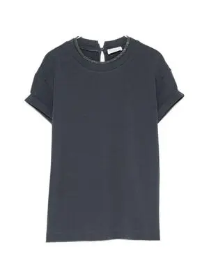 Brunello Cucinelli Monili-trim Cotton T-shirt - Multicolor