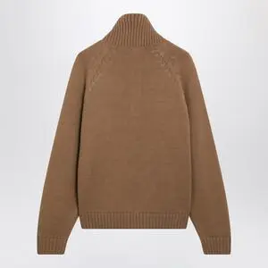 TOM FORD Caramel Half-zip Wool And Cashmere Knit Sweater - Cream
