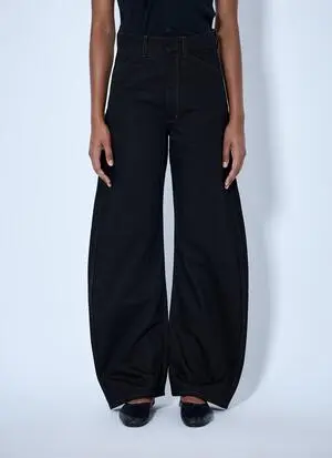 LEMAIRE High Waisted Curved Pants - Black