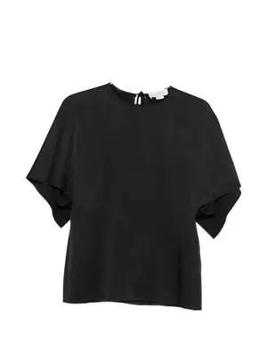Stella McCartney Satin Silk Cape Sleeve Top - Multicolor
