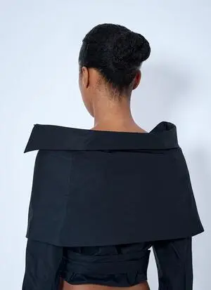Balenciaga Off-shoulder Wrap Shirt - Black