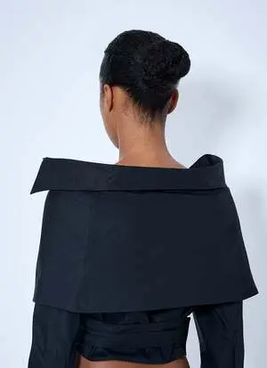 Balenciaga Asymmetrical Wrap Shirt - Black