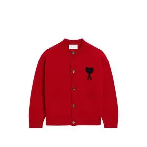 AMI Paris Wool Cardigan - Red