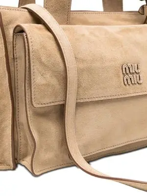 Miu Miu Utilitaire Suede Leather Tote Bag