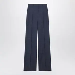 Max Mara Classic Trousers In Virgin Wool - Blue