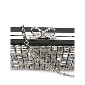 SELF-PORTRAIT Crystal Embellished Box Clutch Bag