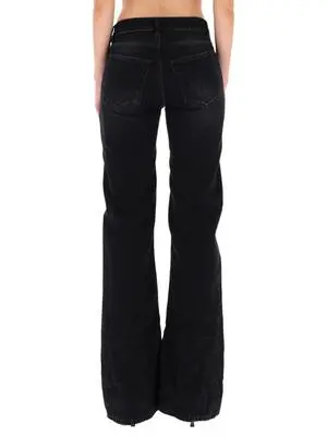 Balenciaga Wide Leg Denim Trousers - Black