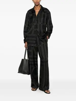 TOTEME Monogram Silk Pajama Trousers
