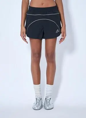 Balenciaga Elasticated Contrast Piping Sports Shorts - Black