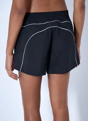 Balenciaga Elasticated Contrast Piping Sports Shorts - Black