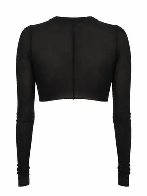 Rick Owens Long-sleeved Crop Top - Black