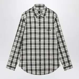 Balenciaga Regular-fit Checked Cotton Flannel Shirt In White/black - Multicolor