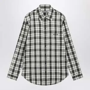 Balenciaga Regular-fit Checked Cotton Flannel Shirt In White/black - Multicolor