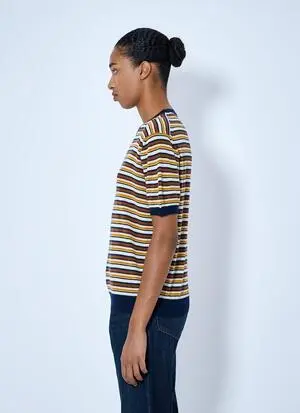 Prada Striped Knit T-shirt - Blue
