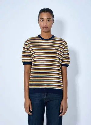 Prada Striped Knit T-shirt - Blue