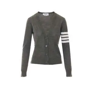 Thom Browne Relaxed Fit 4-bar Cardigan - Gray