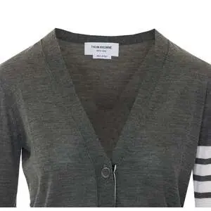 Thom Browne Relaxed Fit 4-bar Cardigan - Gray