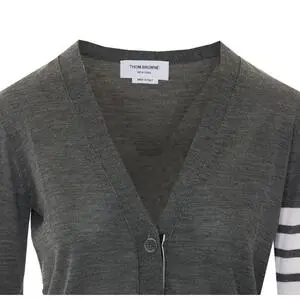 Thom Browne Relaxed Fit 4-bar Cardigan - Gray