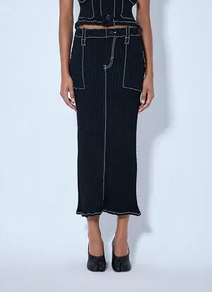 Issey Miyake Wavelet Ensemble Midi Skirt