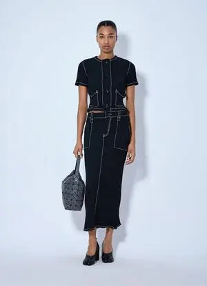 Issey Miyake Wavelet Ensemble Midi Skirt