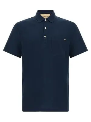 Valentino Garavani Vgold' Polo Shirt - Blue