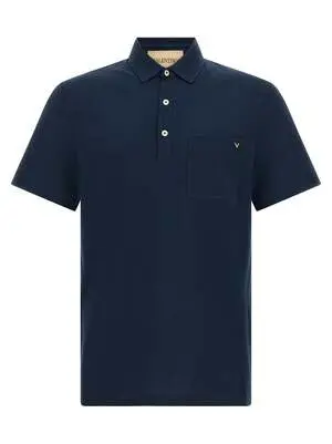 Valentino Garavani Vgold' Polo Shirt - Blue