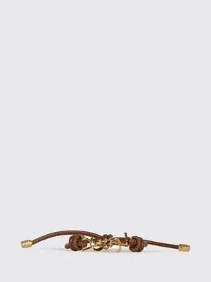 Saint Laurent Cassandre Leather And Brass Bracelet - Black