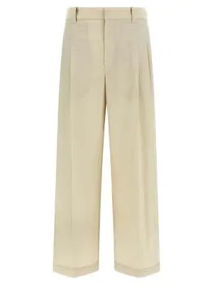 Brunello Cucinelli Cotton Blend Trousers - White