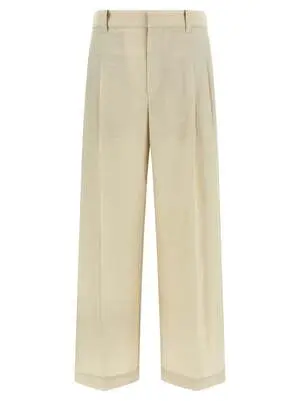 Brunello Cucinelli Cotton Blend Trousers - White