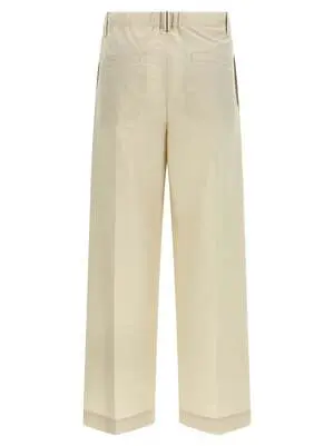 Brunello Cucinelli Cotton Blend Trousers - White
