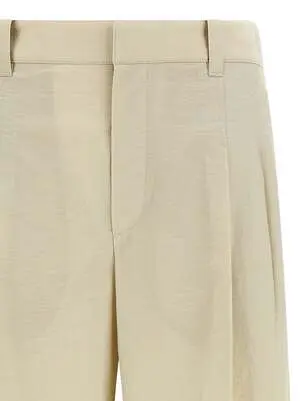 Brunello Cucinelli Cotton Blend Trousers - White