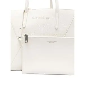 Brunello Cucinelli Grained Leather Tote Bag - Cream