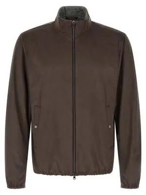 Herno Suede Effect Jacket - Brown