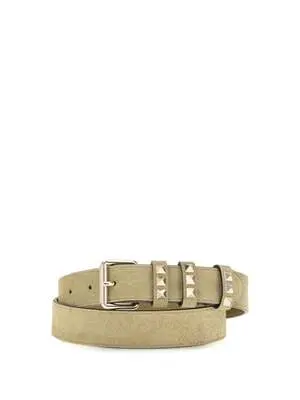 Valentino Garavani VALENTINO Rockstud Suede Belt Cream