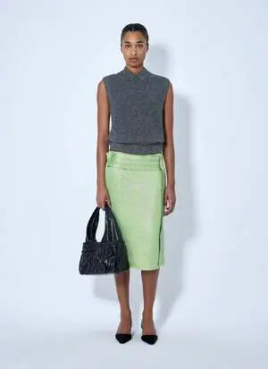 Marni Textured Knit Sleeveless V-neck Sweater - Gray