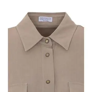 Brunello Cucinelli Viscose And Linen Twill Fluid Shirt