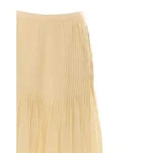 Auralee Super Fine Cotton Lawn Pin-tuck Skirt - Yellow