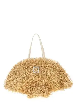 ROGER VIVIER Tres Vivier Panier Large' Shopping Bag - Cream